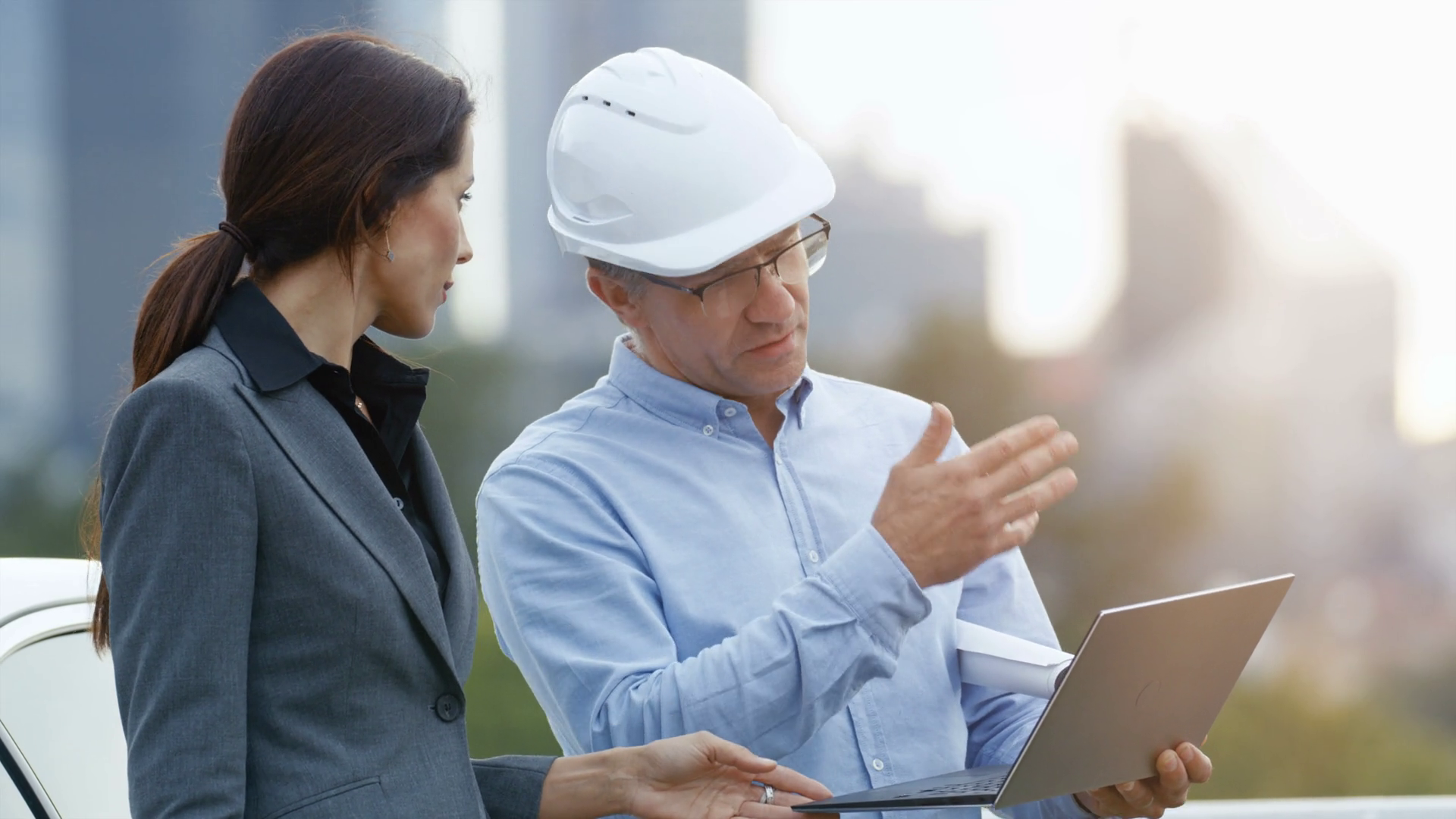 Chief Engineer With Notebook Shows Project Stock Footage SBV-352907400 ...