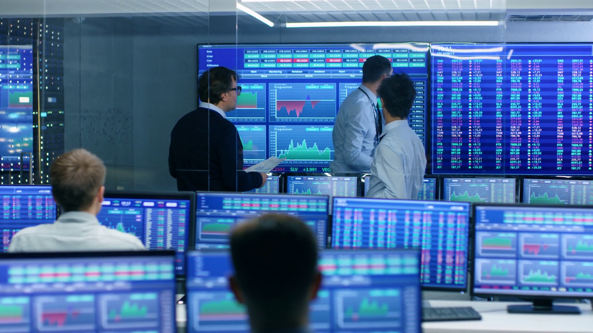 Three Experienced Stock Traders Talking Stock Footage SBV-352911315 ...