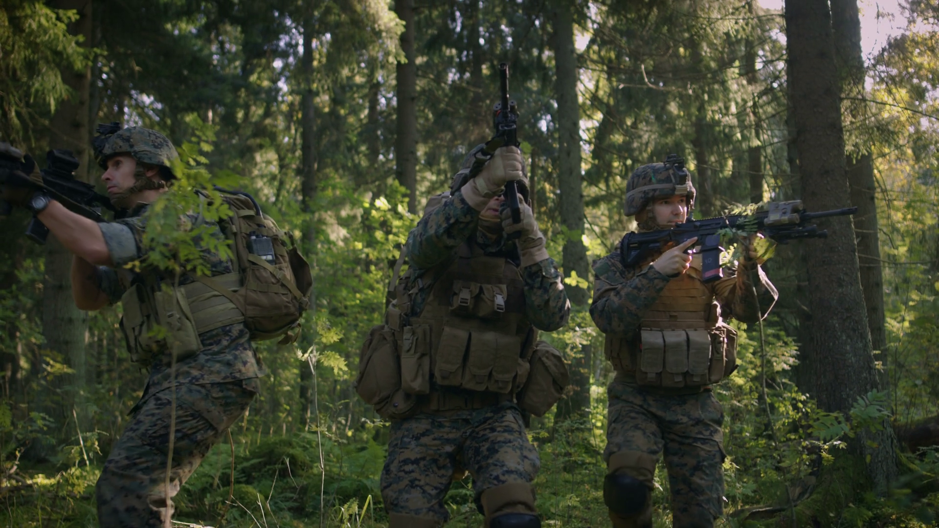 Three Fully Equipped Soldiers Wearing Stock Footage SBV-352915434 ...