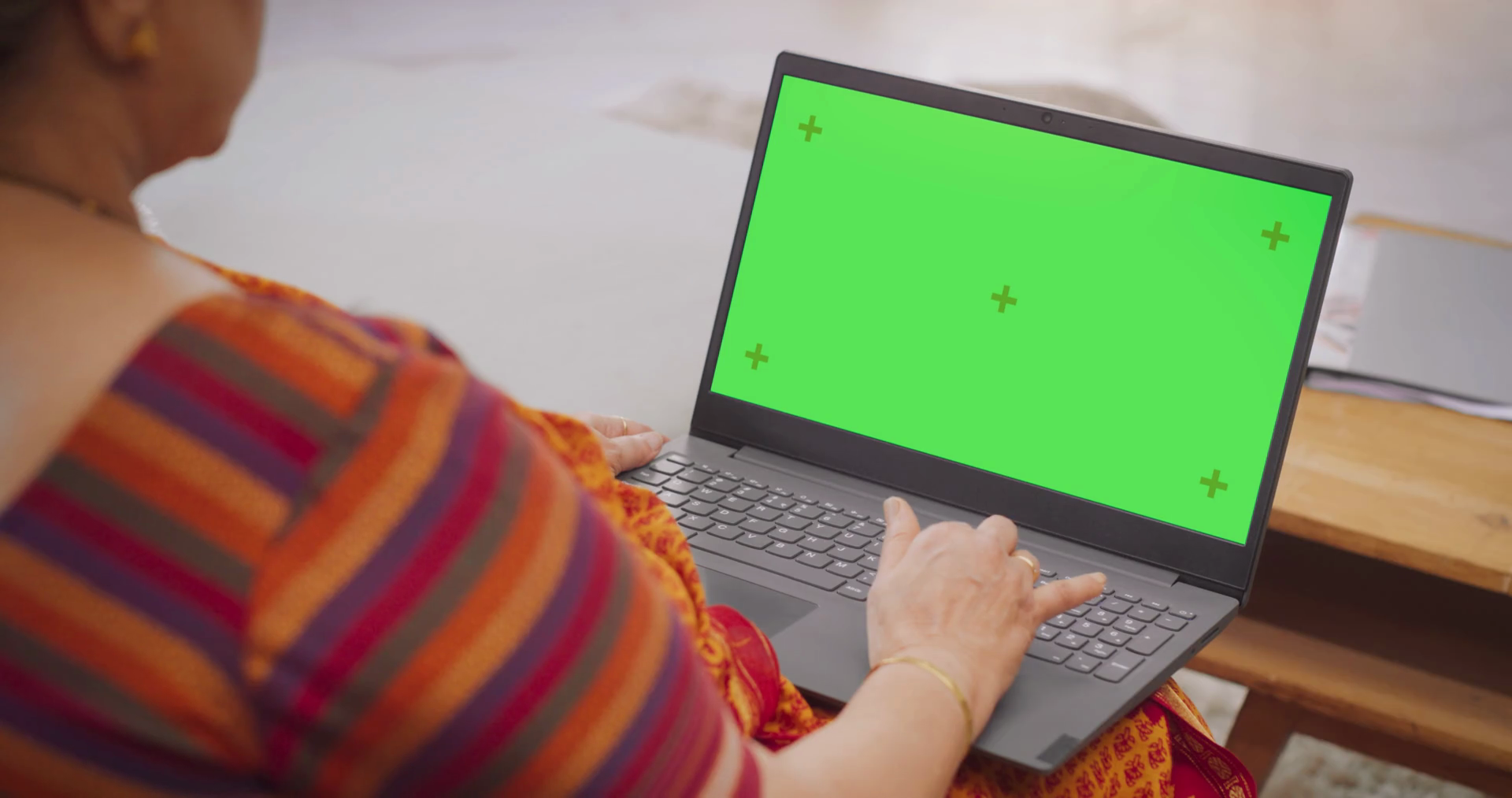 Over-the-shoulder View Of Elderly Indian Stock Footage SBV-348443535 ...