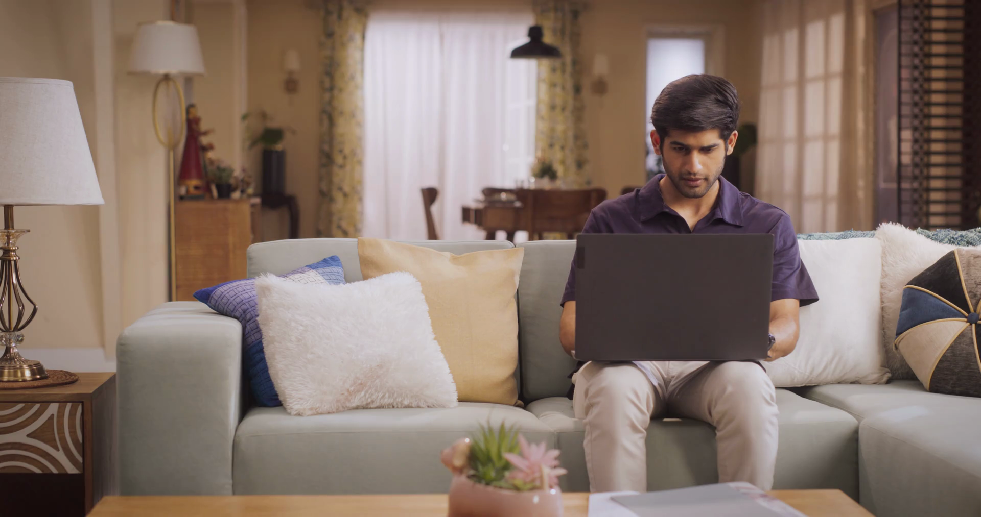 Ambitious Indian Man Embracing Remote Work Stock Footage SBV-348440244 ...