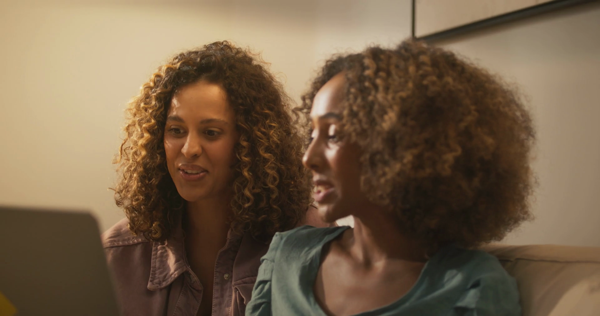 Two Women Using Laptop Computer In Living Stock Footage SBV-348549746 ...
