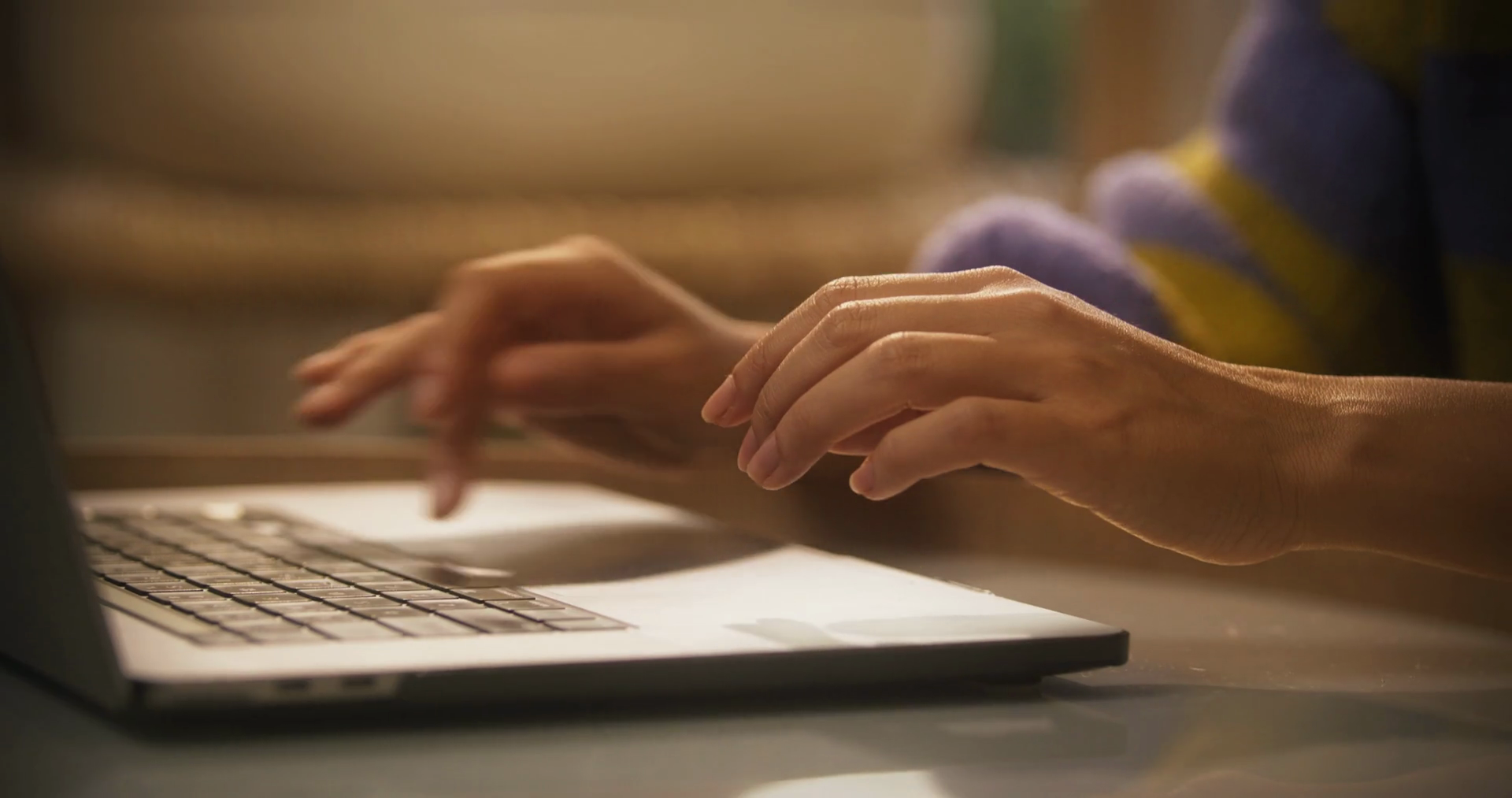 Close Up On Female Hands Typing Using Laptop Stock Footage SBV ...