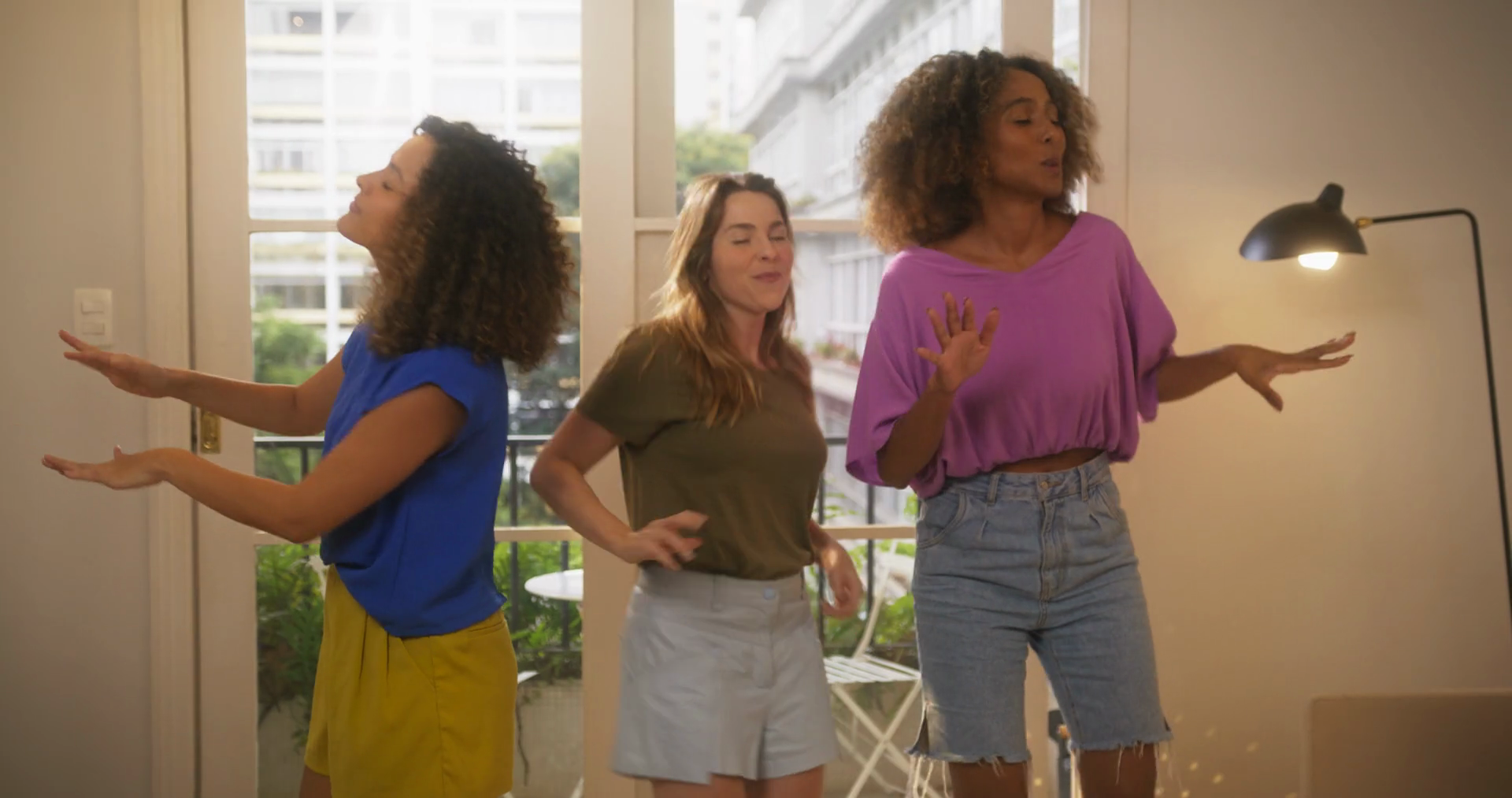 Group F Female Friends Dancing In Living Room Stock Footage SBV ...