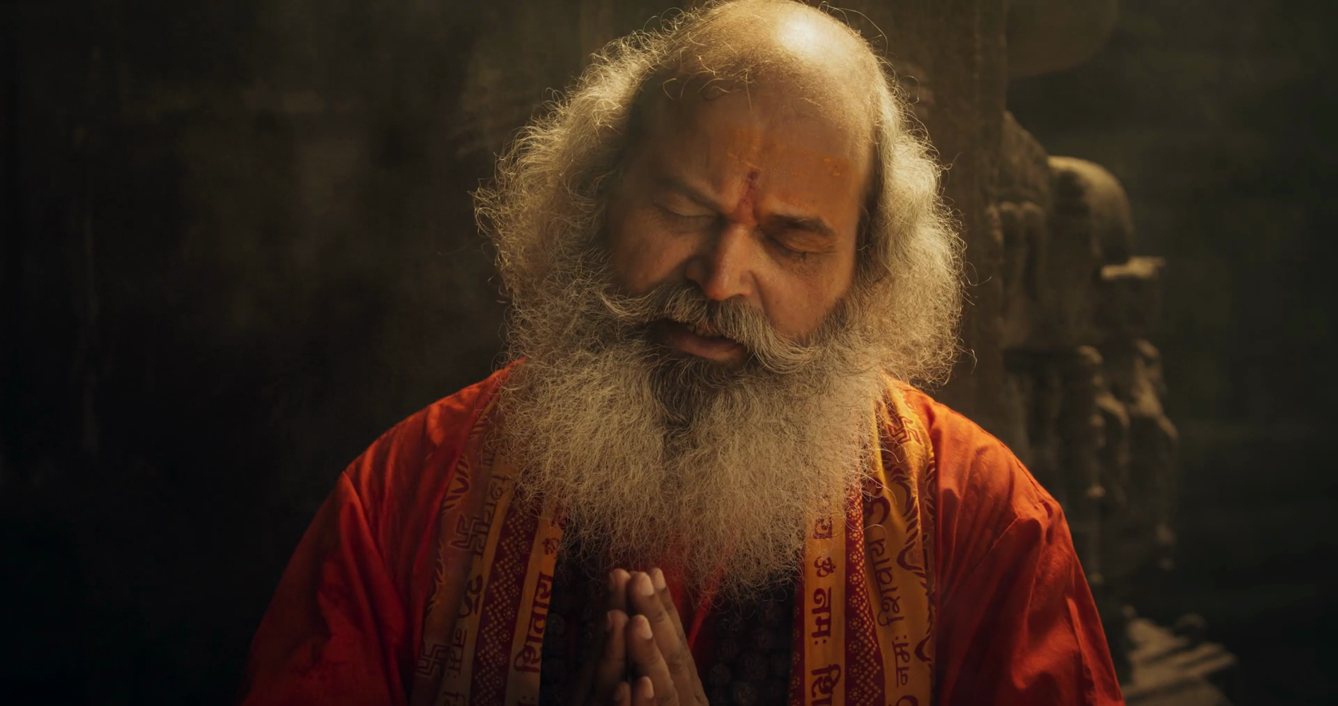 Zoom Out Portrait Of Senior Hindu Monk Stock Footage SBV-348557841 ...