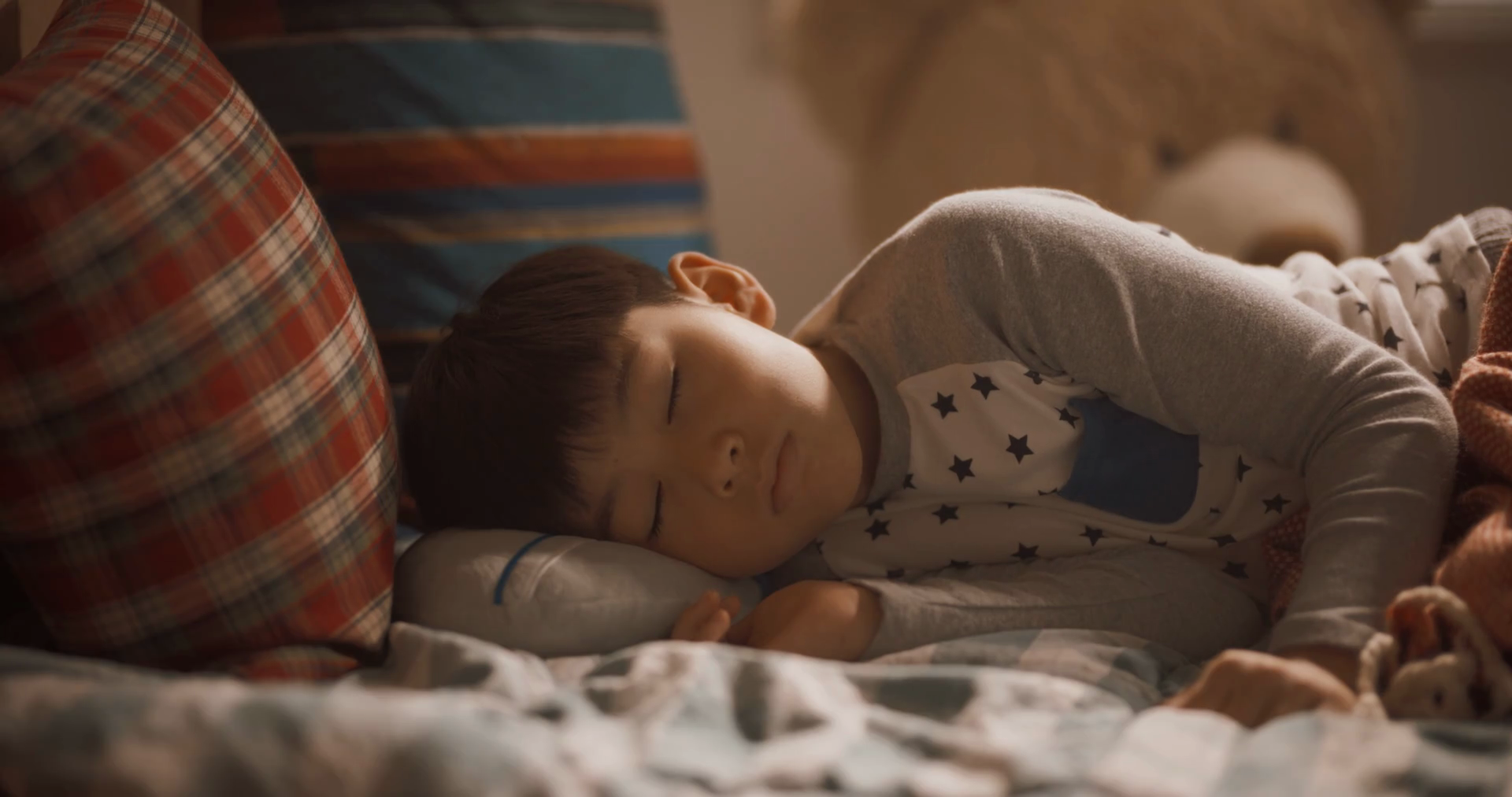 Portrait Of Cute Little Korean Boy Waking Up Stock Footage SBV ...