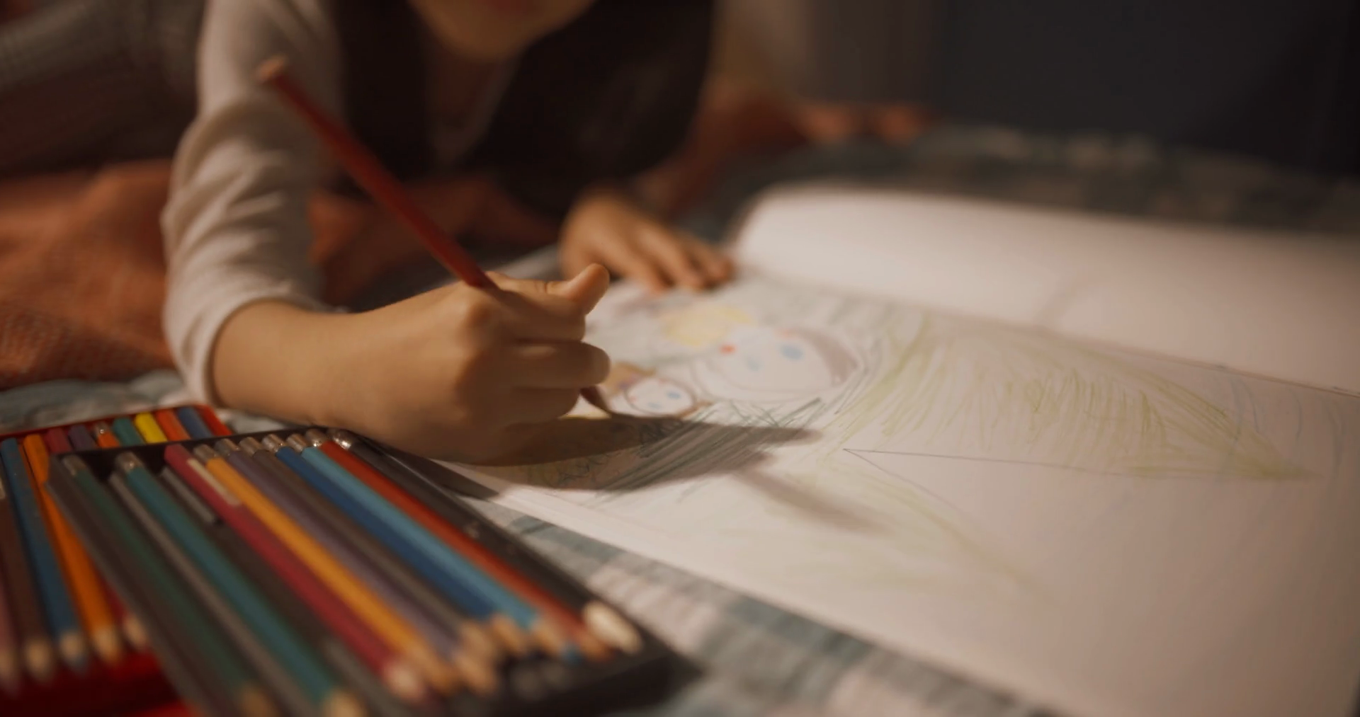 Close Up Of Little South Korean Girl Drawing Stock Footage SBV ...