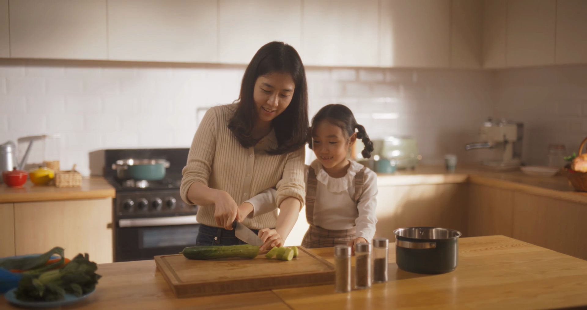 Slow Motion Of Beautiful Young Korean Mother Stock Footage SBV ...