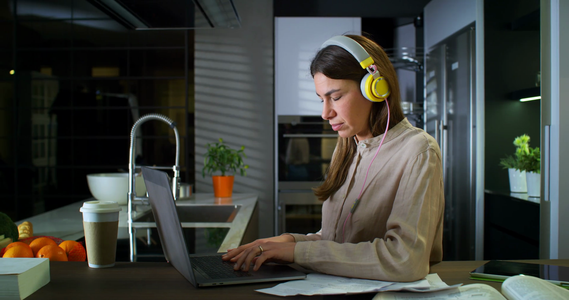 Woman Using Laptop Computer Working From Stock Footage SBV-348519999 ...