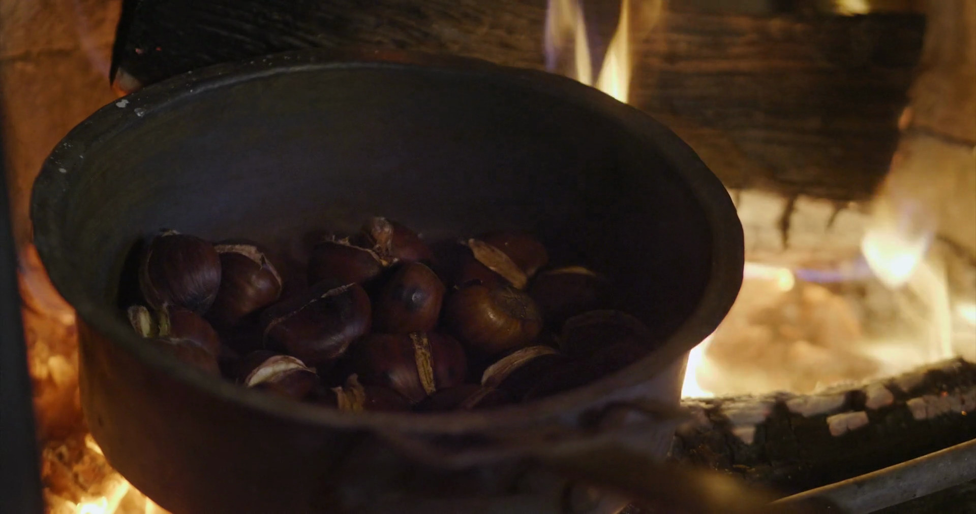Close Up Of Pot Of Chestnuts Are Cooking On Stock Footage SBV-348681126 ...