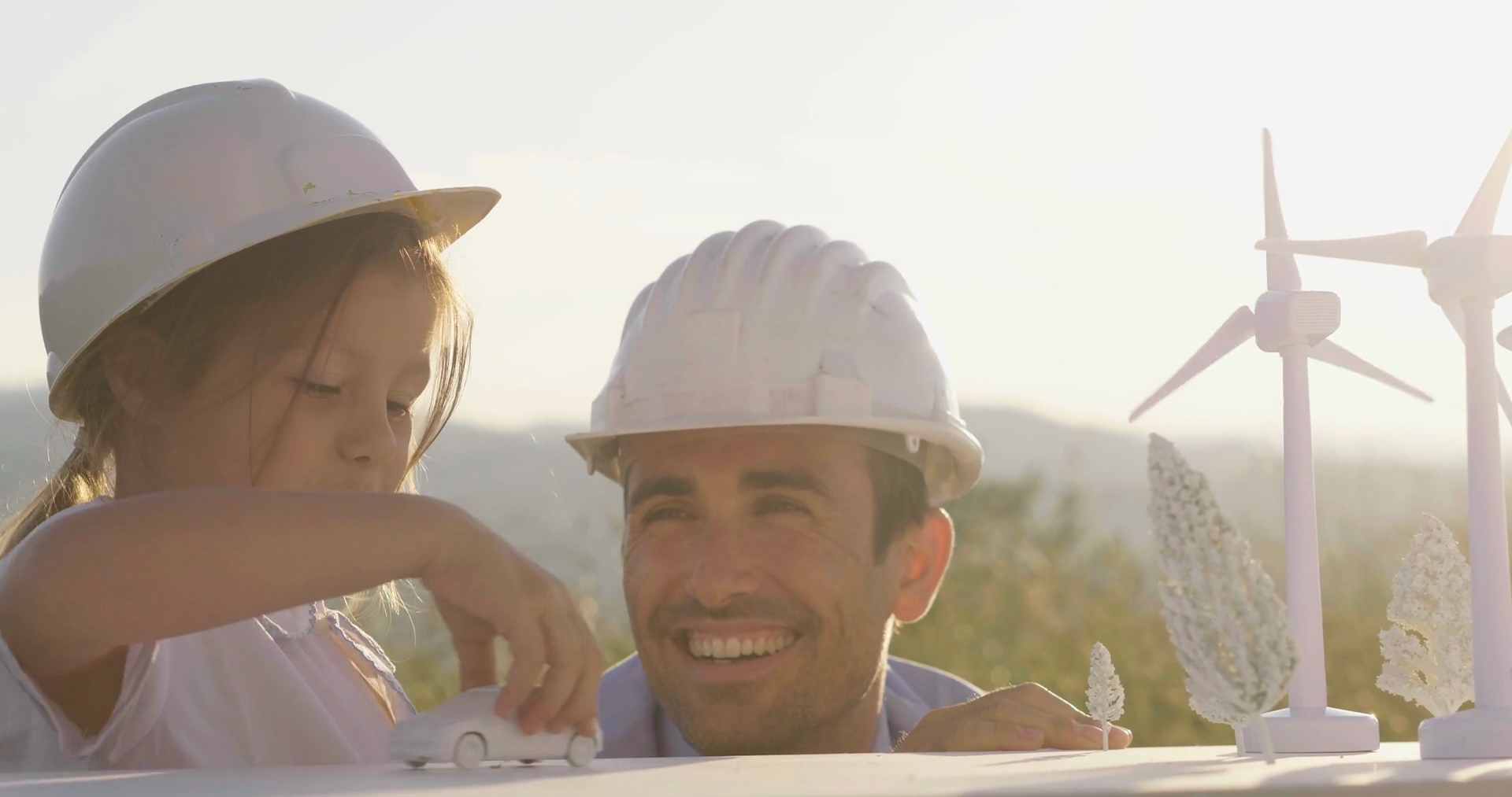 A Caucasian Male Engineer Young Girl In Hard Stock Footage SBV ...