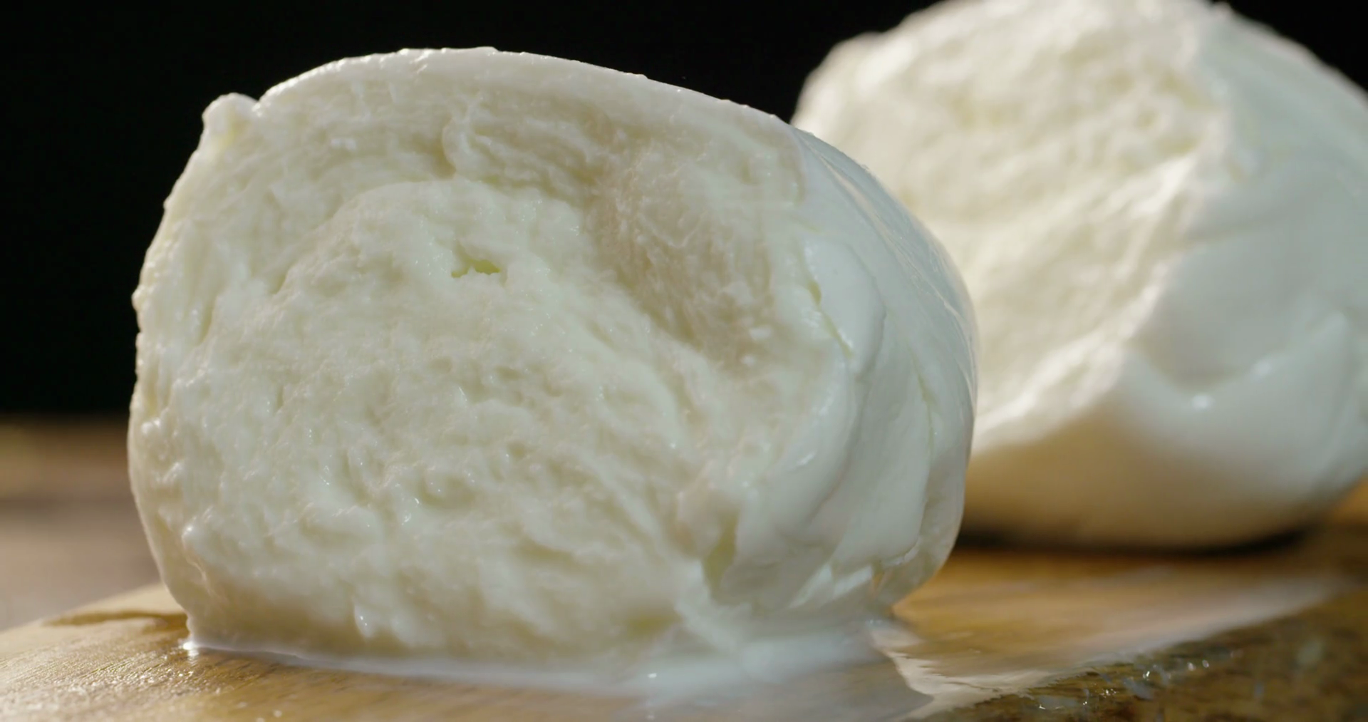 Macro Shot Of Fresh Italian Mozzarella Di Stock Footage SBV-348700089 ...