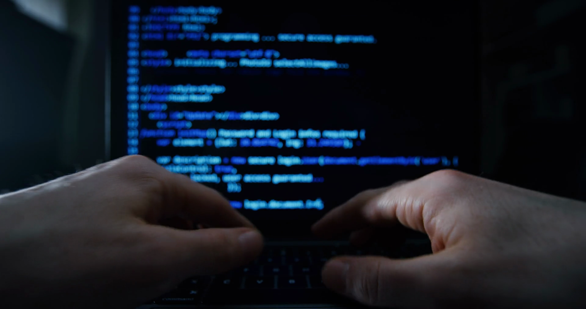 Cinematic Close Up Shot Of Programmer's Stock Footage SBV-348703020 ...