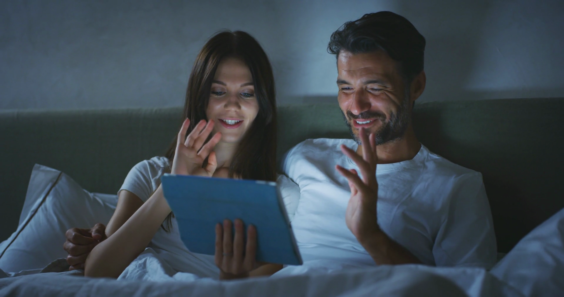A Caucasian Couple Enjoys Heartfelt Video Stock Footage SBV-348958599 ...