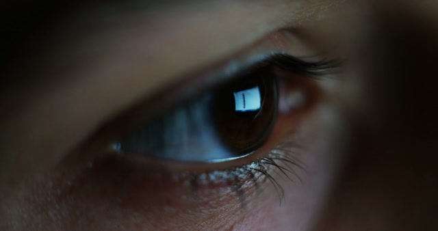 Human Eye Blinking Behind The Real Time Live Code Stock Footage ...