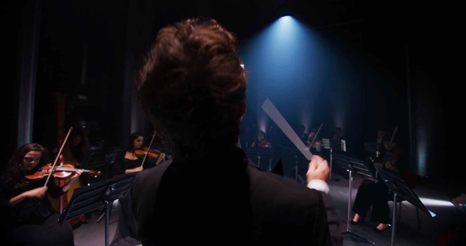 Back View Cinematic Shot Of Conductor Stock Footage SBV-348424018 ...