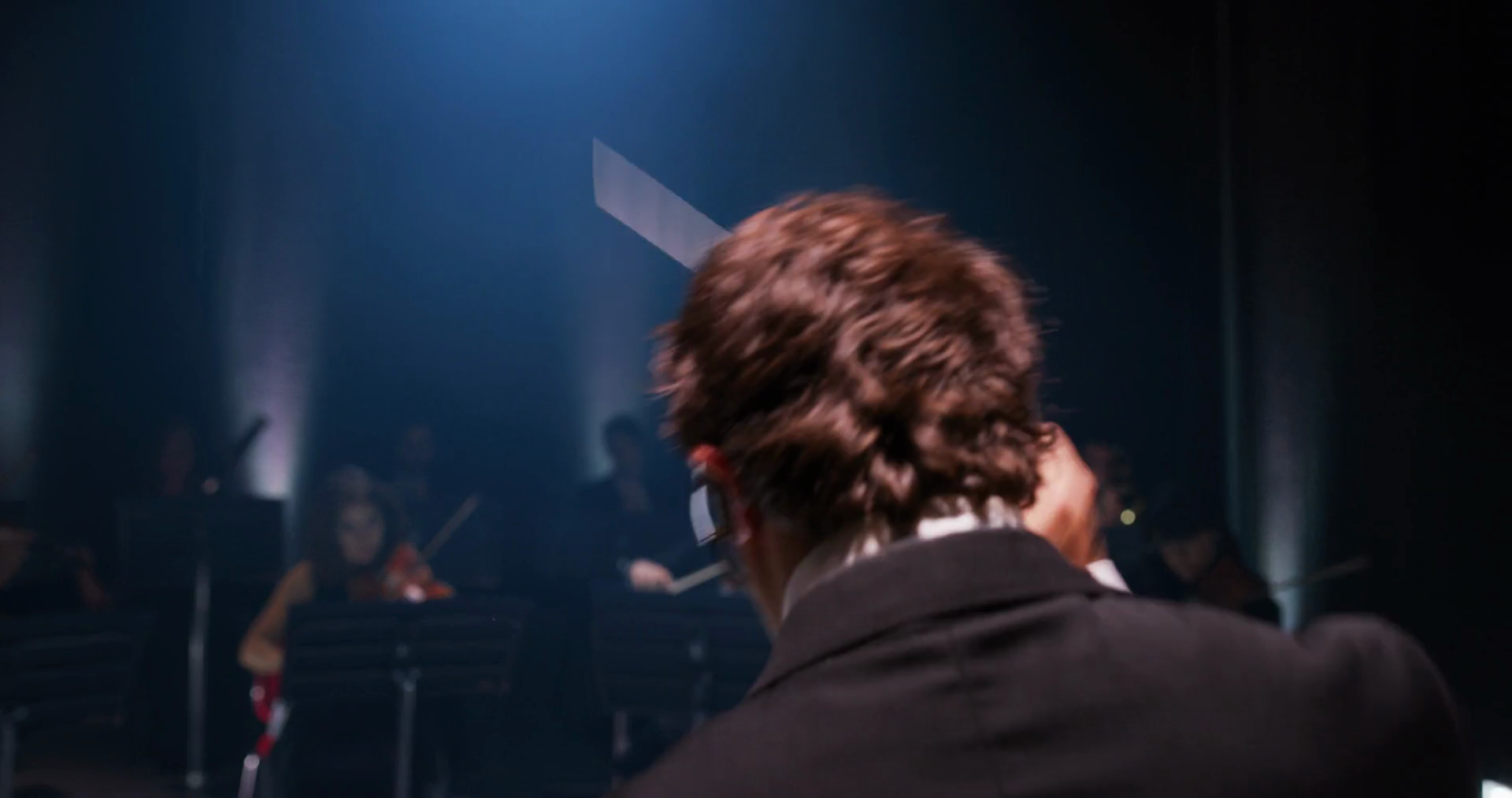 Back View Cinematic Close Up Of Conductor Stock Footage SBV-348424023 ...