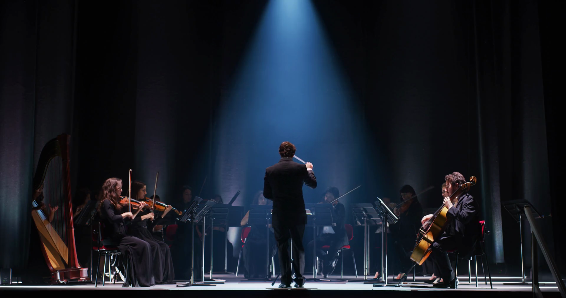 Wide Shot Of Orchestra On Classic Theatre Stock Footage SBV-348424029 ...
