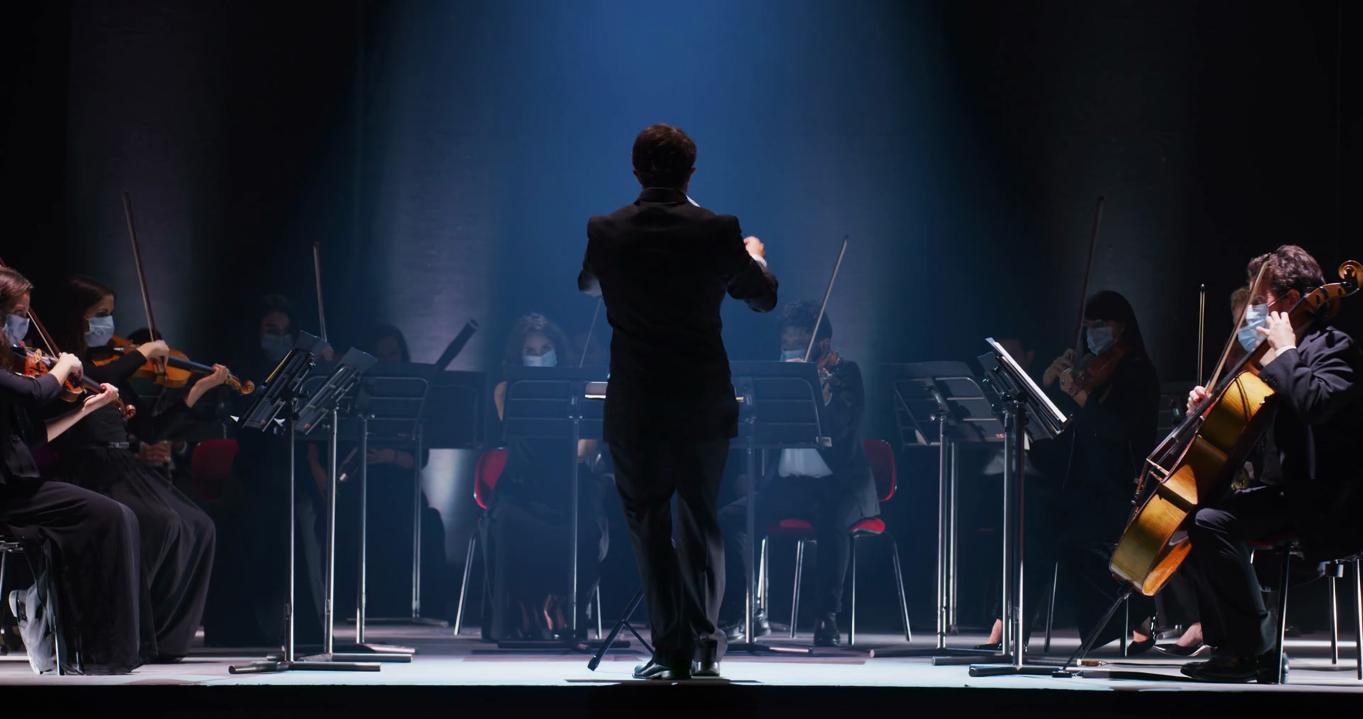 Cinematic Shot Of Orchestra On Classic Stock Footage SBV-348424032 ...