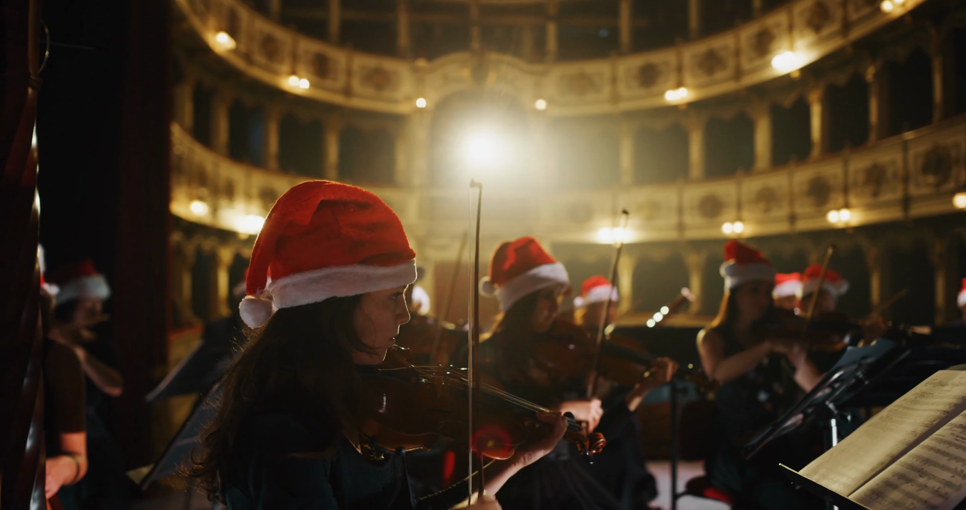 Cinematic Shot Of Symphony Orchestra With Stock Footage SBV-348424111 ...