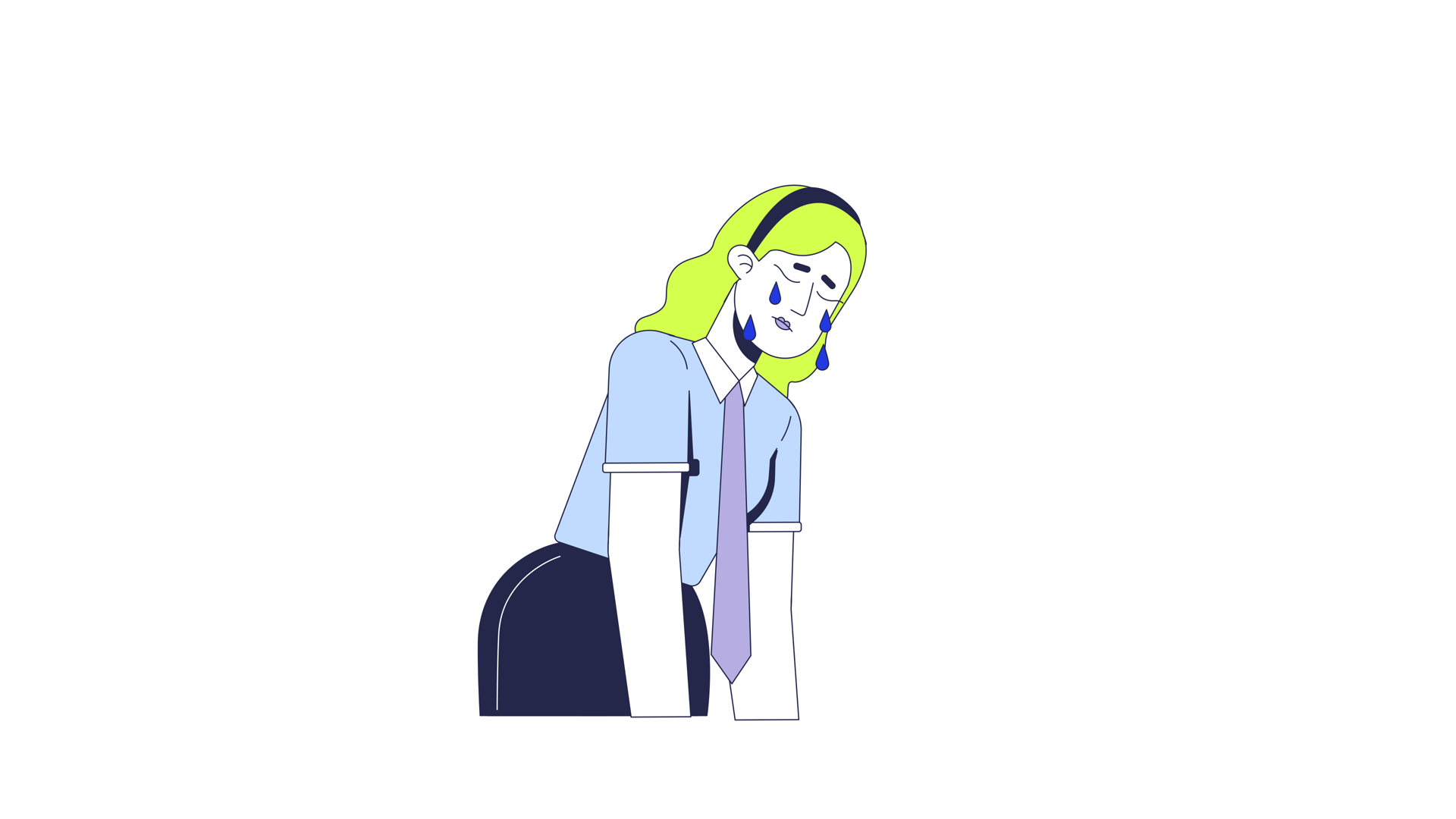 Crying Hunched Businesswoman Feeling Stock Footage SBV-353800625 ...