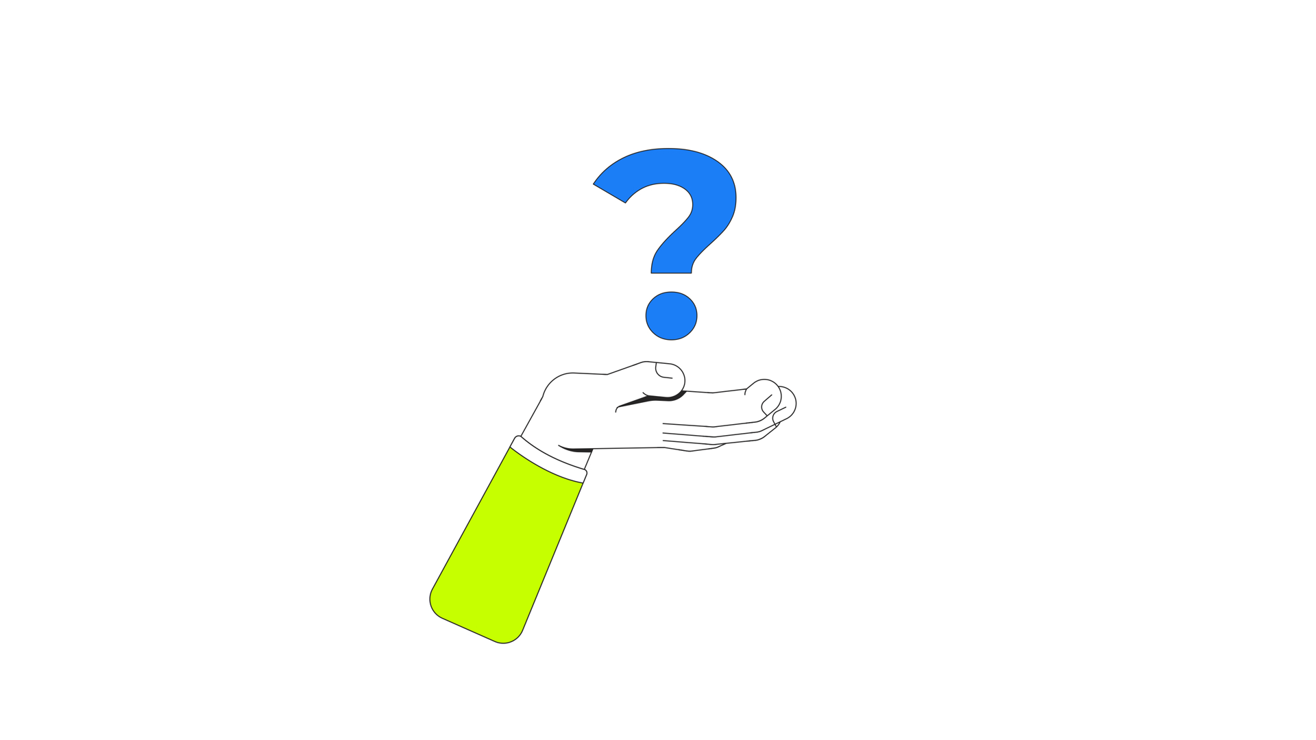 Human Hand Holding Floating Question Mark 2d Stock Footage SBV ...