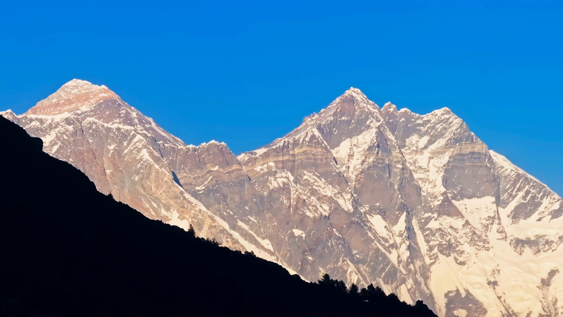 Mount Everest Rising Through Snow Covered Stock Footage SBV-351846778 ...