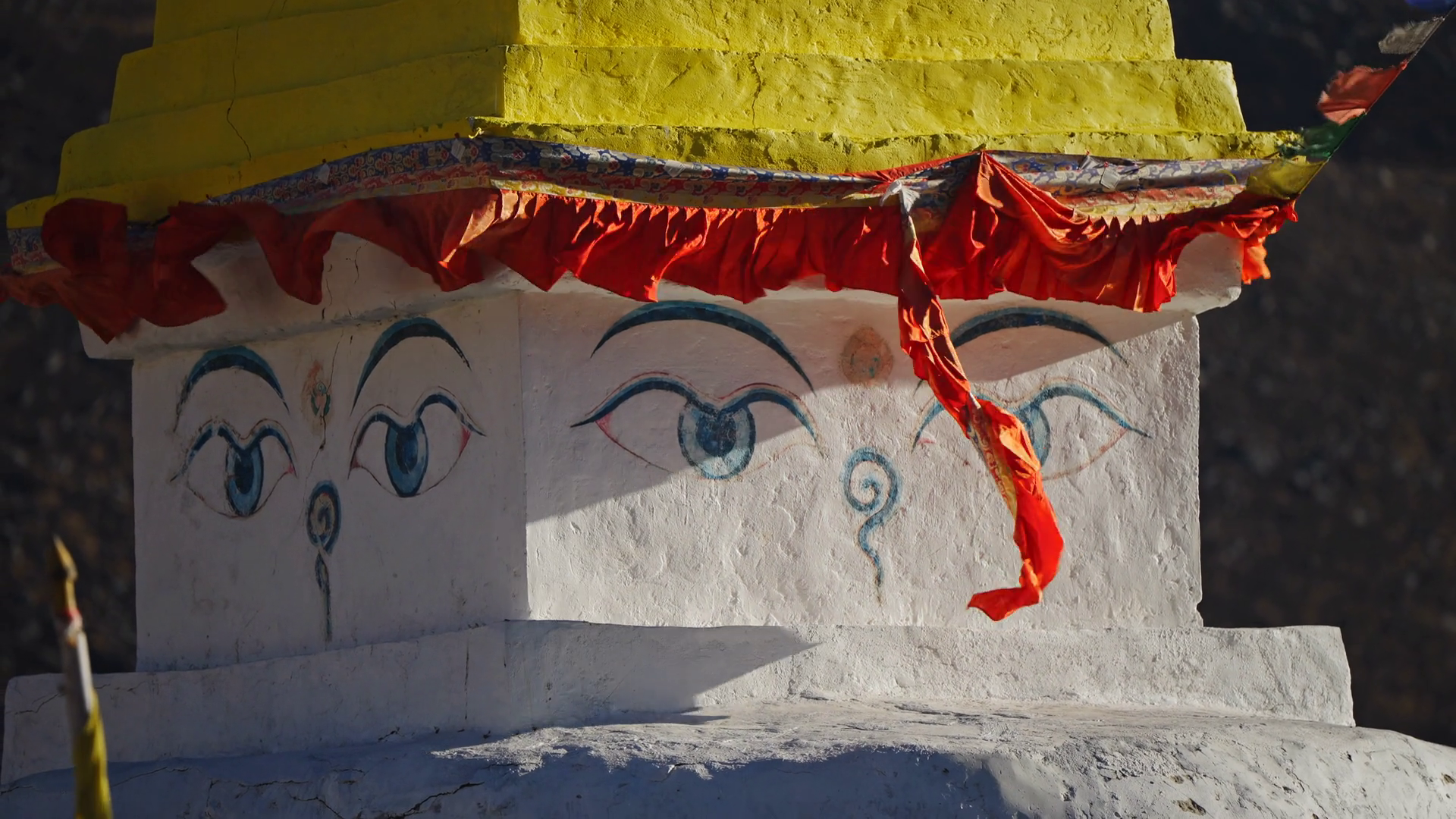 Gentle Wind Blowing Vibrant Red Prayer Flags Stock Footage SBV ...