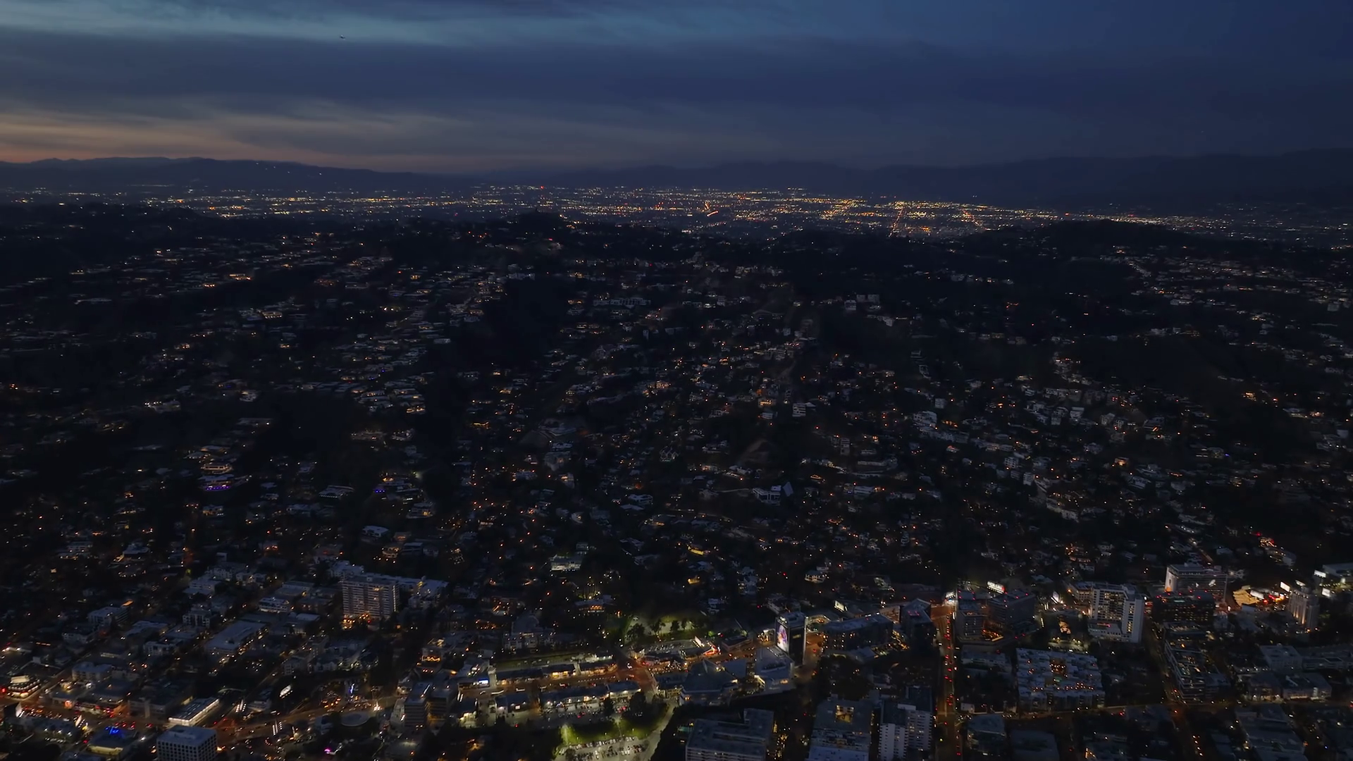 Aerial Panoramic Footage Of City At Night Stock Footage SBV-347677253 ...