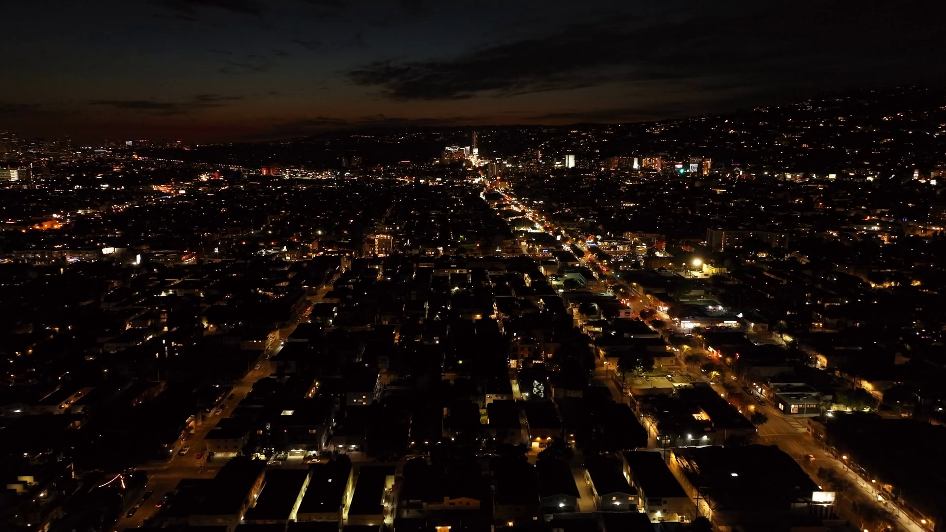 Aerial Panoramic Footage Of Night City Fly Stock Footage SBV-347677962 ...