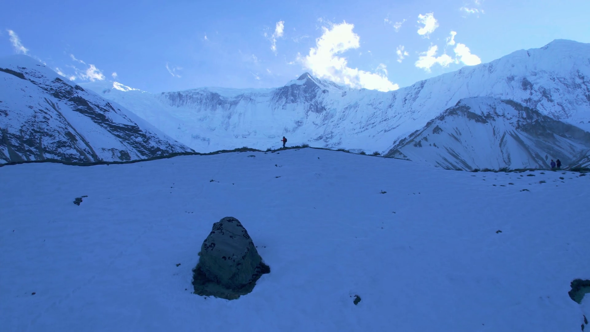 Aerial Fast Motion Fly Over View Hiker On Stock Footage SBV-347732530 ...