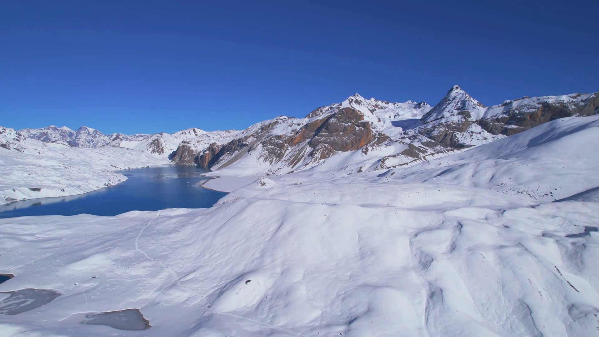 Aerial View Of Stunning Tilicho Lake In Stock Footage SBV-347732322 ...