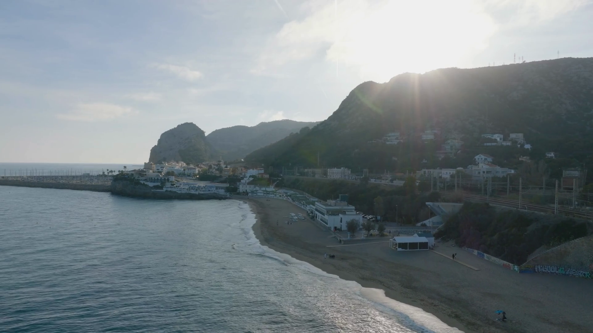 Fly Over Sea Coast Aerial View Of Sandy Stock Footage SBV-347790176 ...