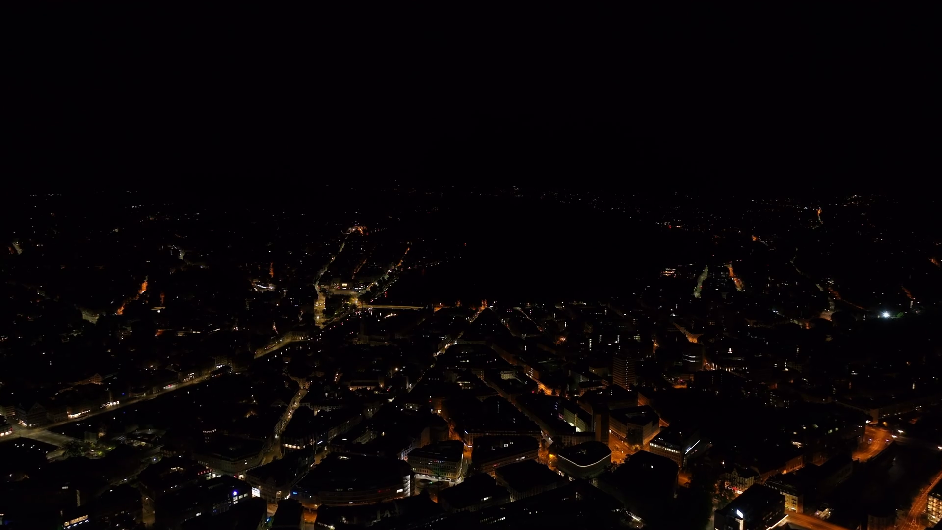 Fly Above City At Night Illuminated Streets Stock Footage SBV-348385035 ...