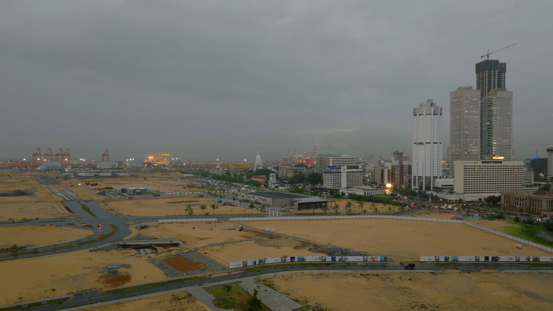 Aerial View Of Colombo City Port At Rainy Stock Footage SBV-348429241 ...