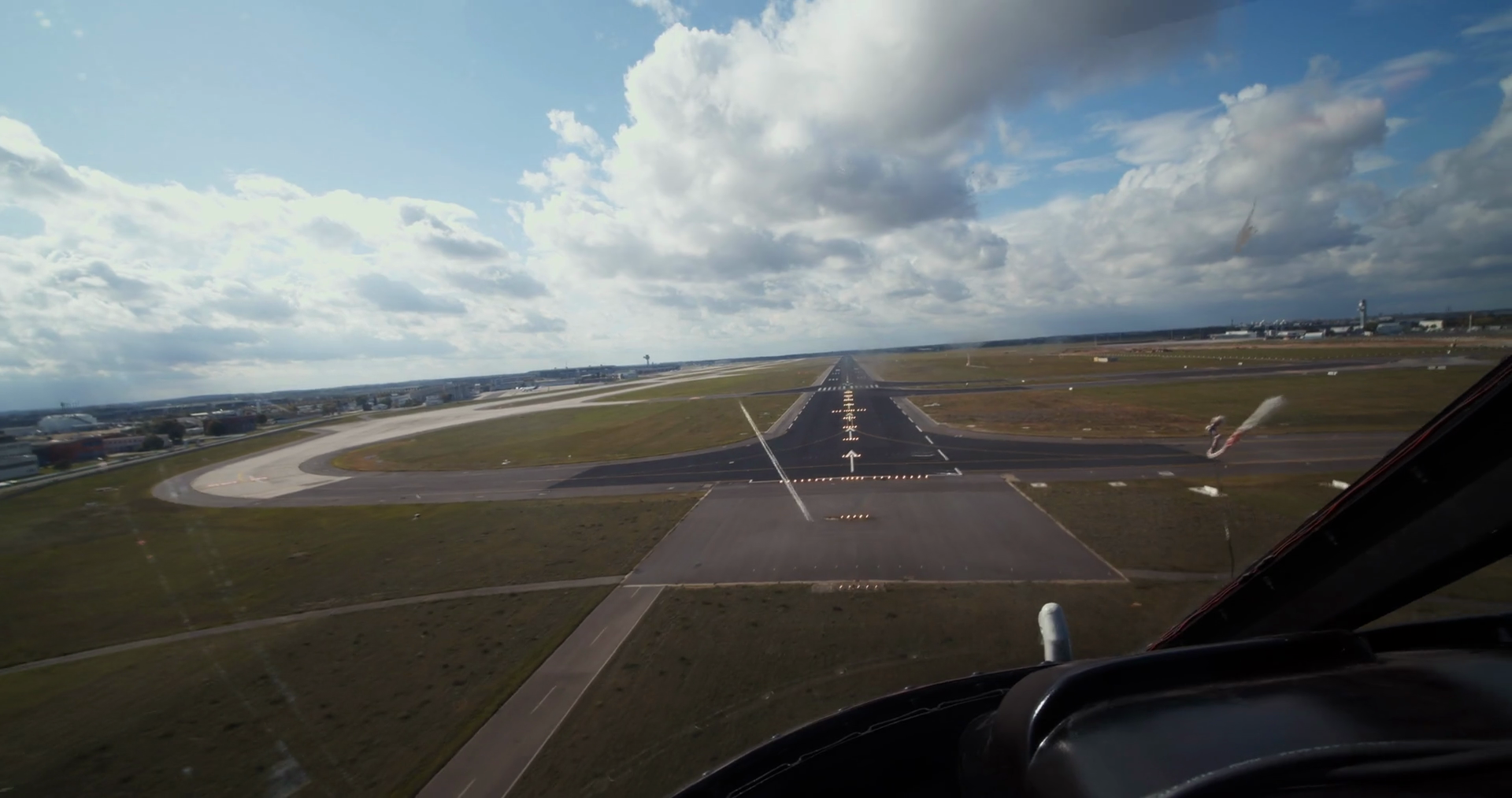 Aerial View Of Approaching To Airfield View Stock Footage SBV-348460784 ...