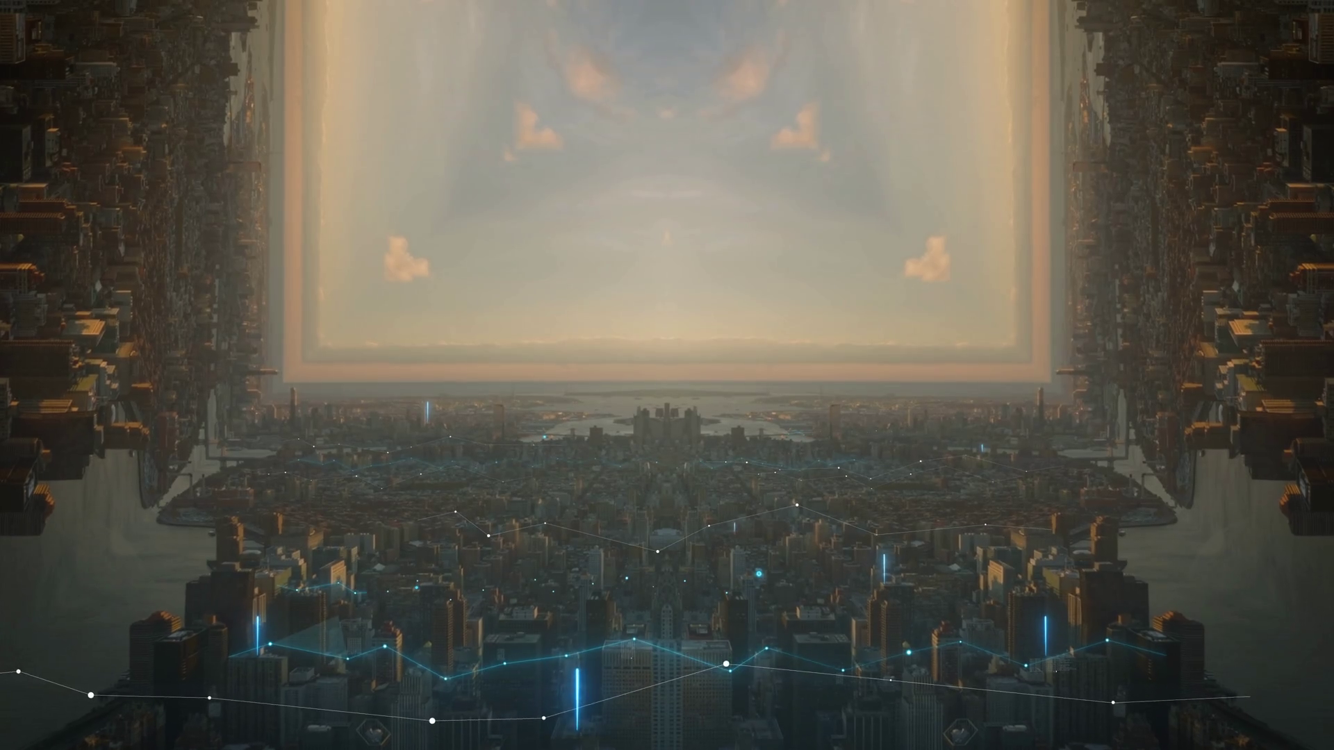 Large City At Sunset Various Buildings In Stock Footage SBV-348806833 ...