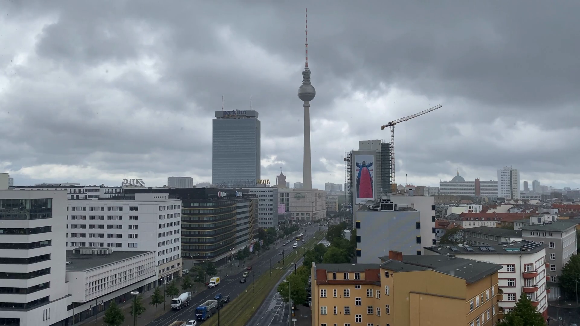 View Over Berlin Skyline Cityscape With Stock Footage SBV-347582874 ...