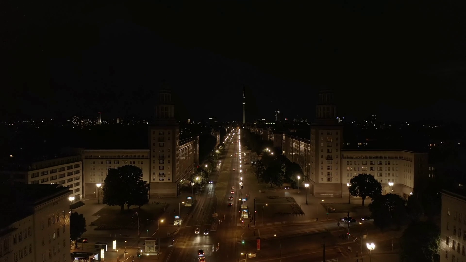 Aerial View Of Empty Karl-marx-allee Stock Footage SBV-347582343 ...