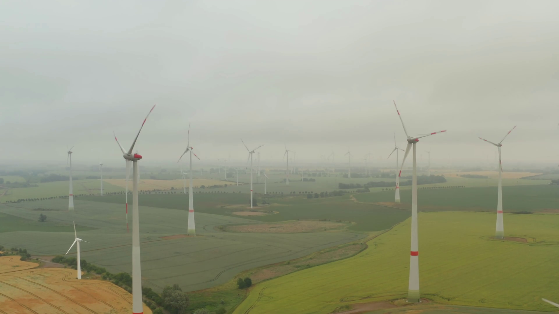 Aerial View Of Wind Park In Hazy Weather Stock Footage SBV-347703983 ...