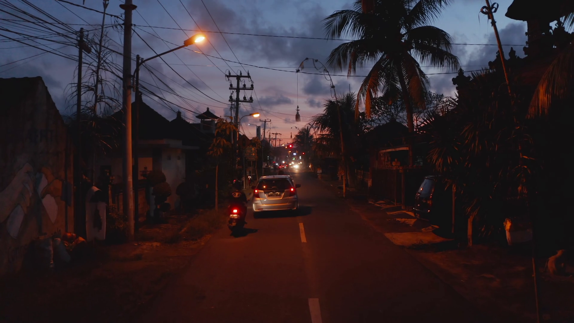 Street View Of City Traffic In Tropical Bali Stock Footage SBV ...