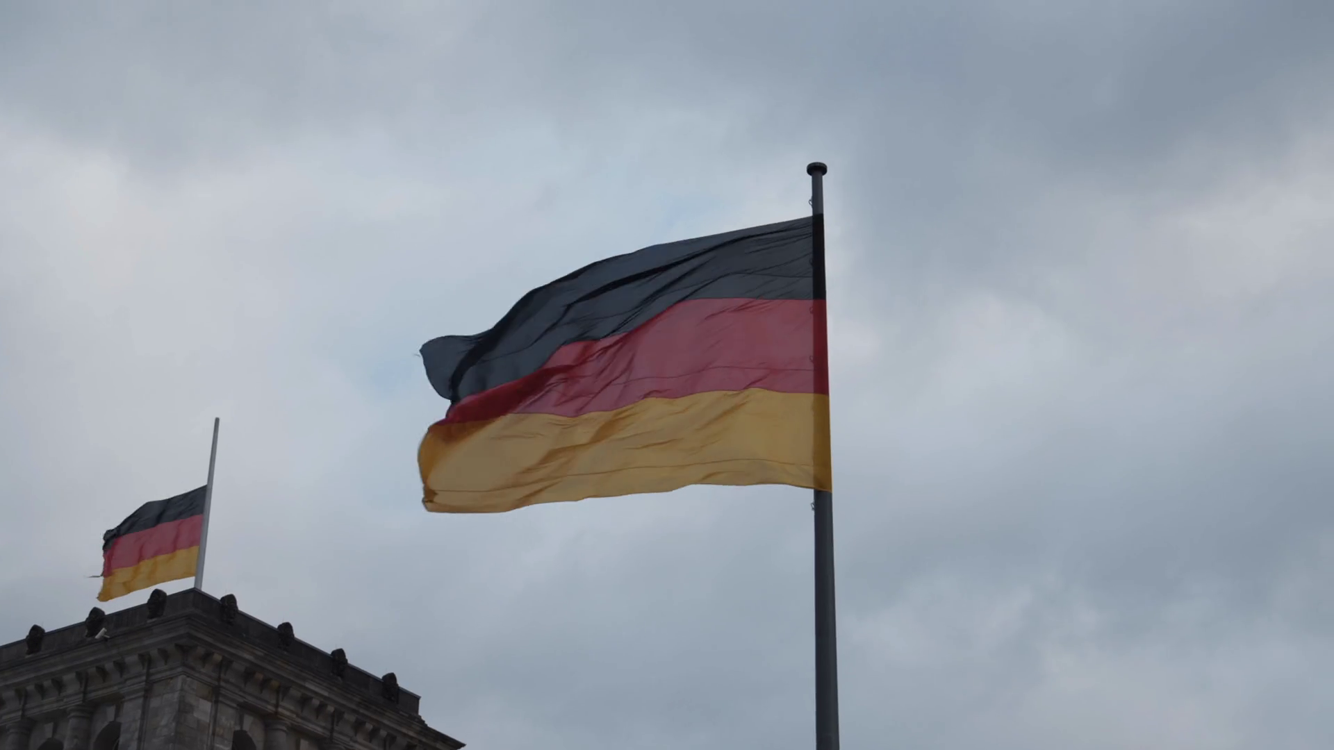 Low Angle View Of Two German National Flags Stock Footage SBV-347712919 ...