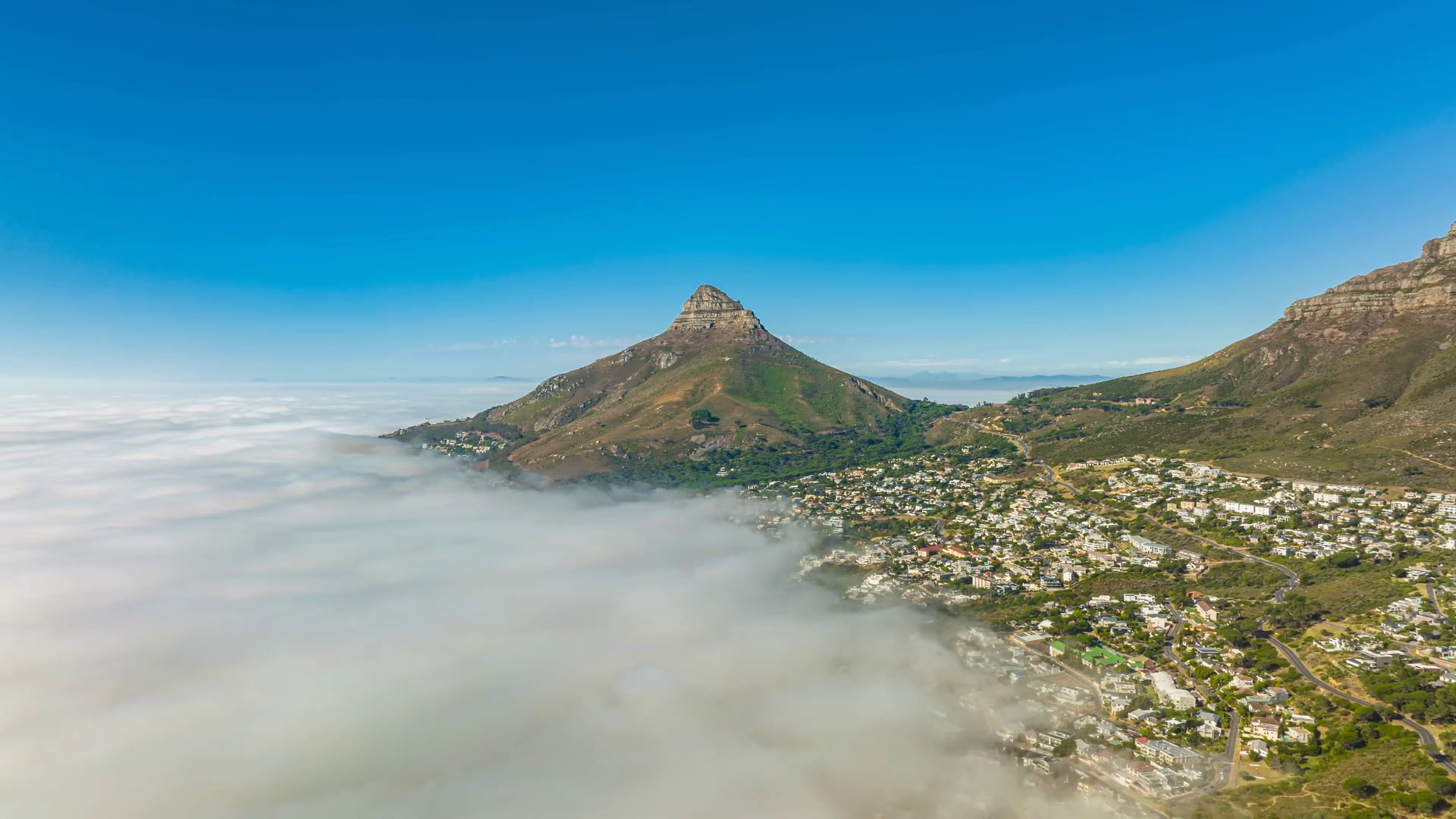 Aerial View Of Lions Head Mountain Above Stock Footage SBV-347703860 ...