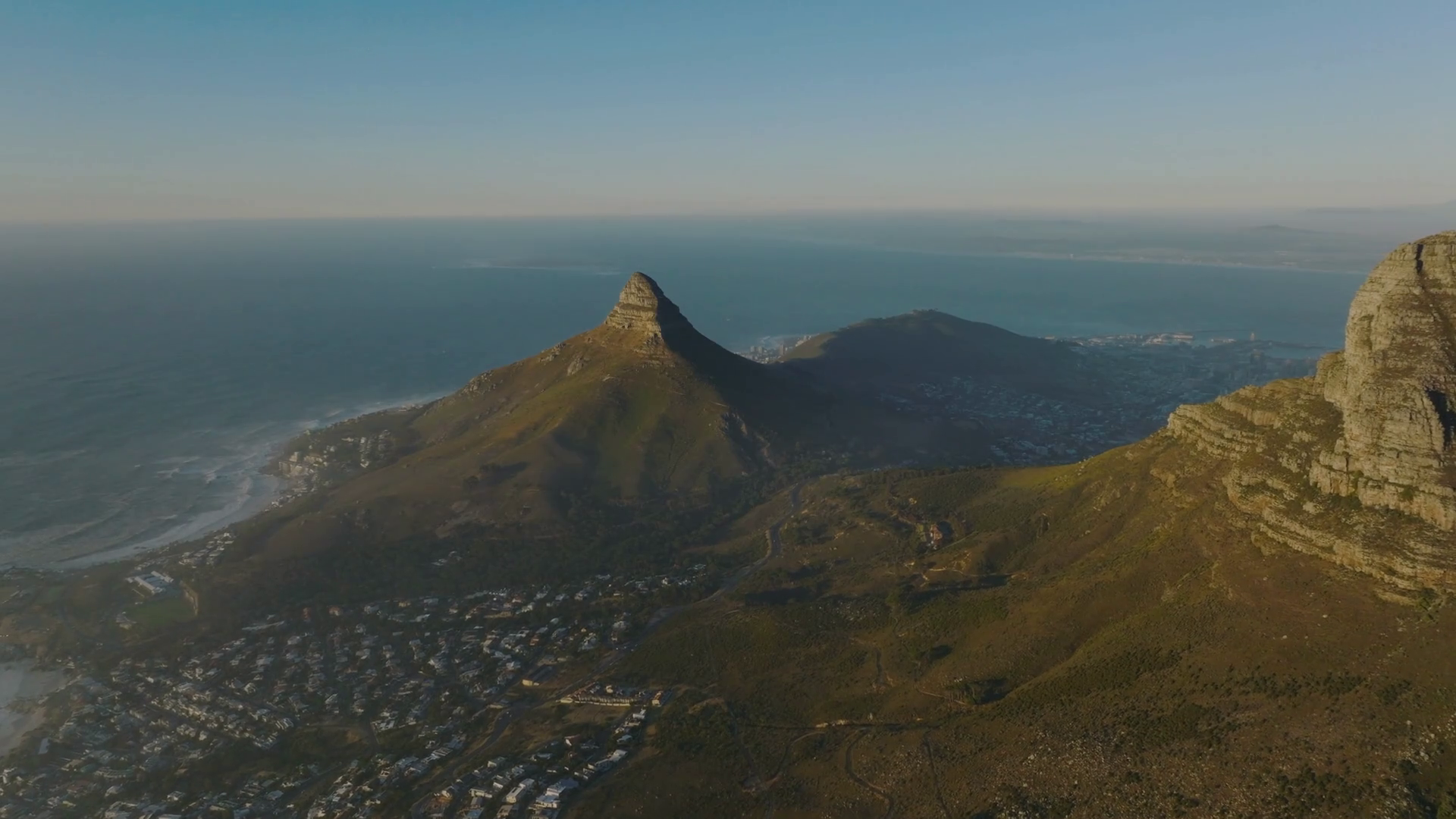 Forwards Fly Above Table Mountain National Stock Footage SBV-347790117 ...