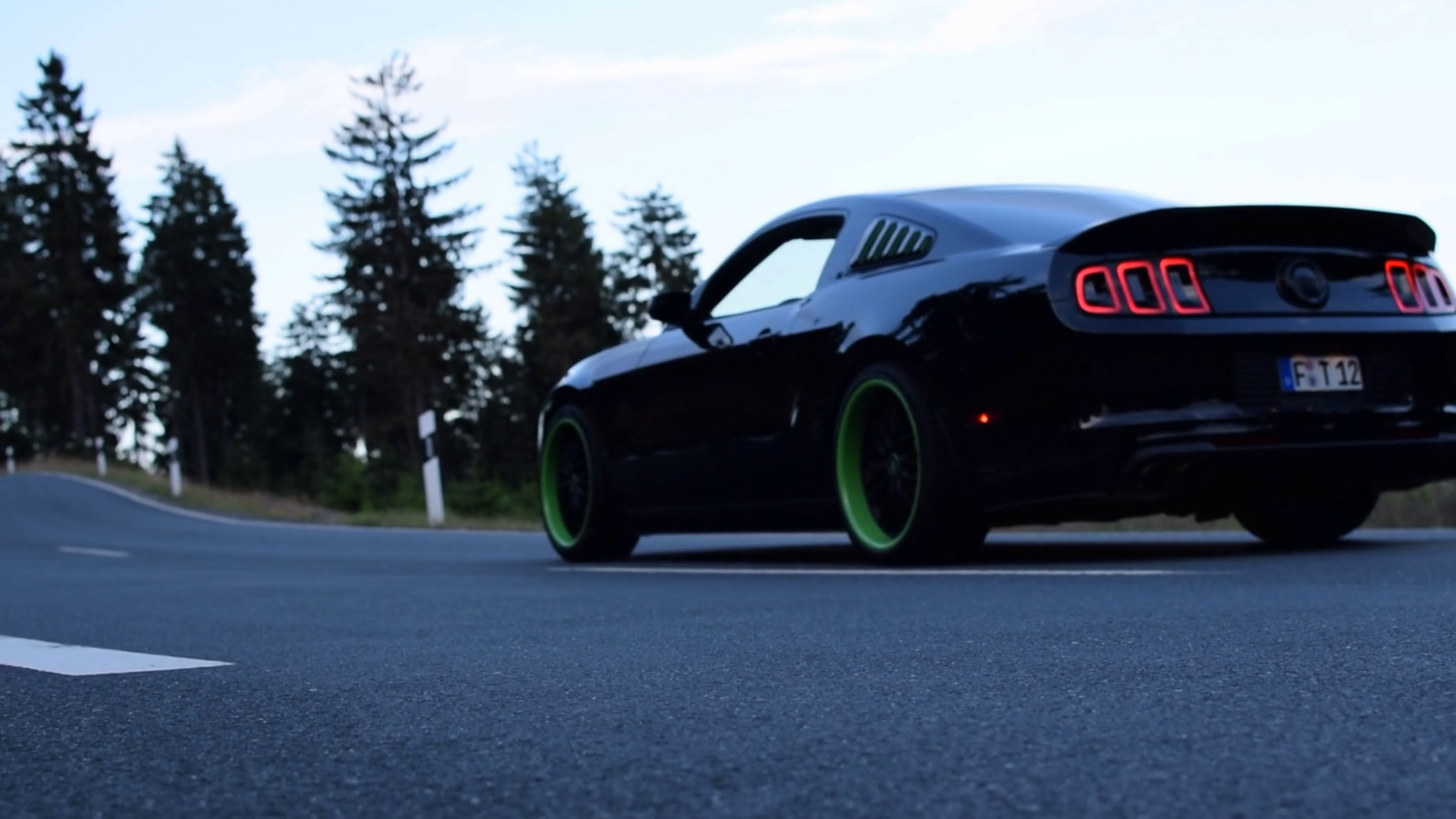 Slow Motion: Black Ford Mustang Car Driving Stock Footage SBV-347712828 ...