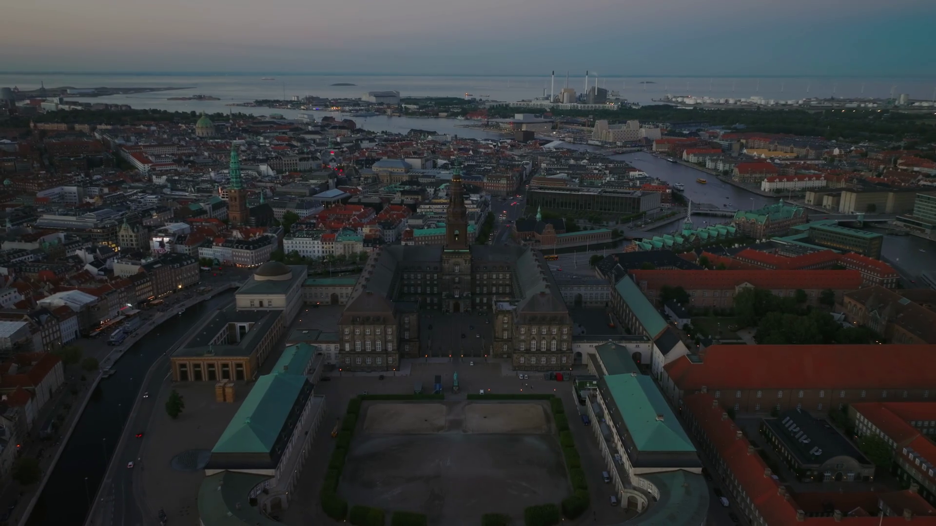 Aerial Panoramic View Of Christiansborg Stock Footage SBV-347648701 ...