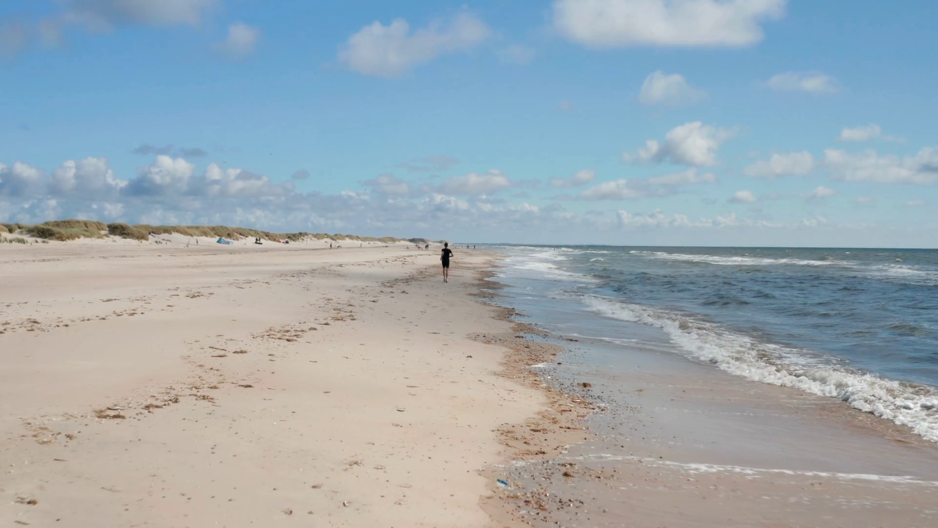 Man Running Along Coast Barefoot Sportsman Stock Footage SBV-347663702 ...