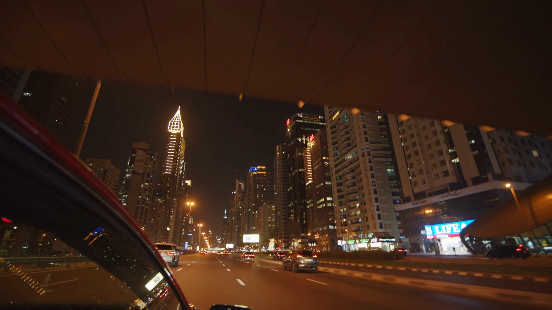 Driving On Dubai City Streets At Night Car Stock Footage SBV-347712361 ...