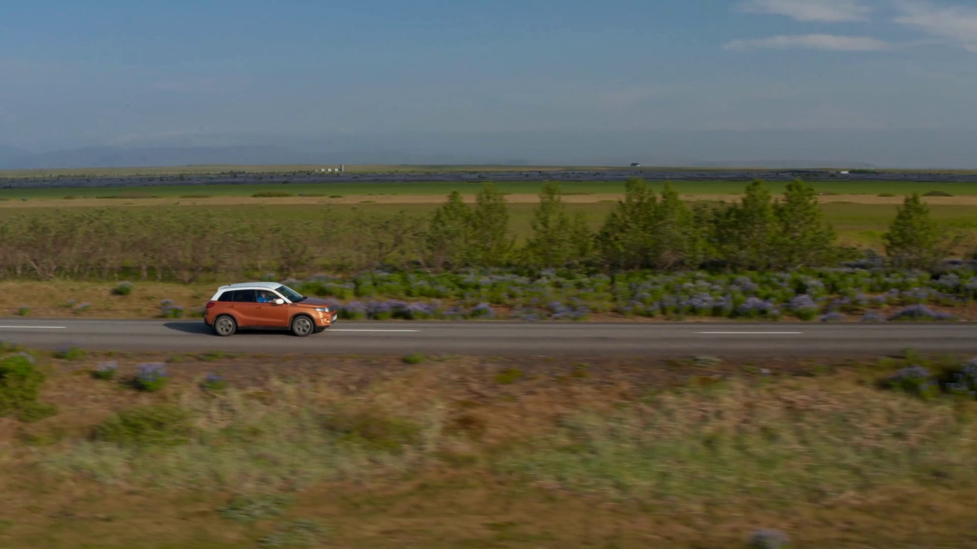 Sideway Tracking Of Modern Suv Car Driving Stock Footage SBV-347671145 ...