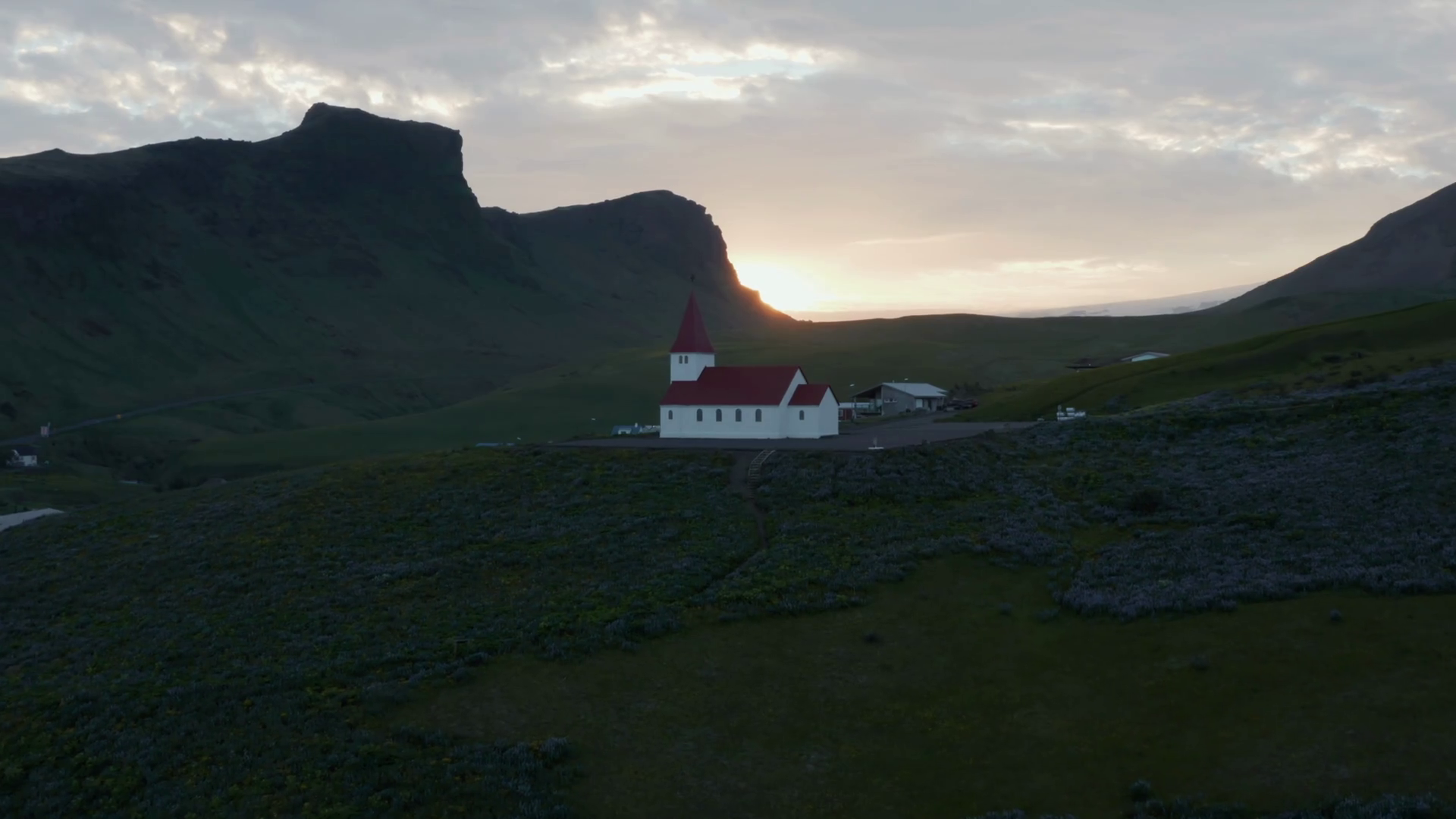 Drone View Of Myrdal Church Of Vik Village Stock Footage SBV-347670635 ...